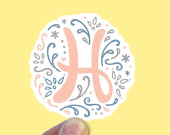 Old English Letter H Initial Vinyl Decal Sticker Diploma Font - Etsy