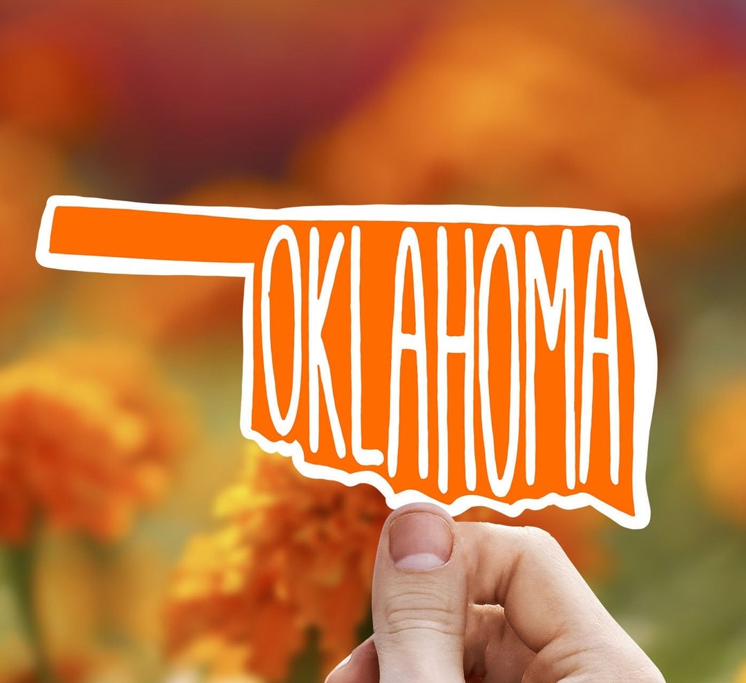 Minimal Oklahoma State Vinyl Sticker, Custom Stickers, Oklahoma, Travel ...
