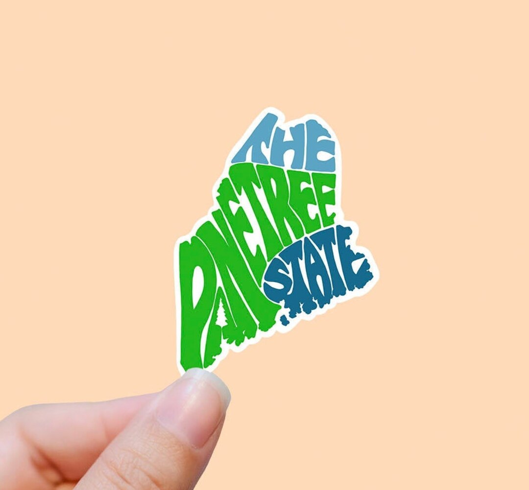 State of Maine Outline Sticker, Maine, Waterproof State Sticker, Travel ...