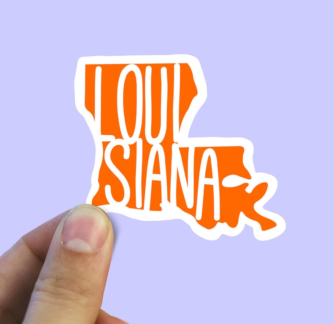Minimal Louisiana State Vinyl Sticker, Custom Stickers, Louisiana ...