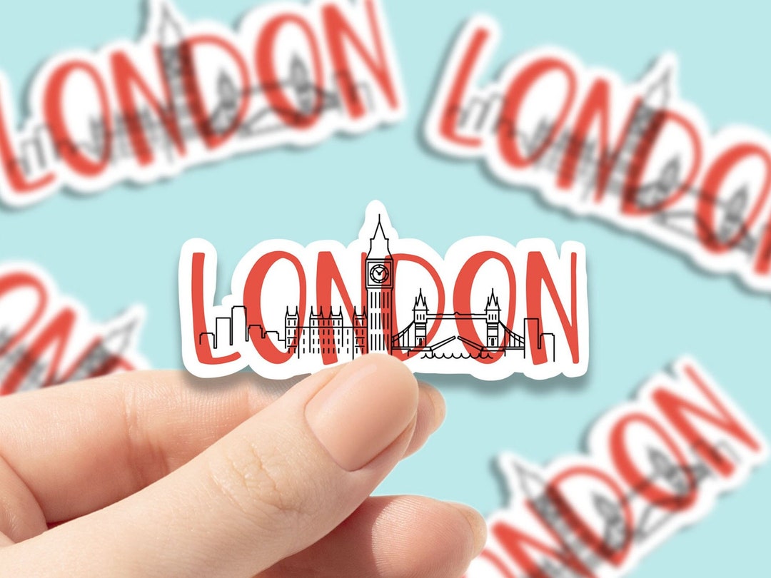 Colorful London Skyline Vinyl Sticker, Travel Stickers, Britain, Best ...