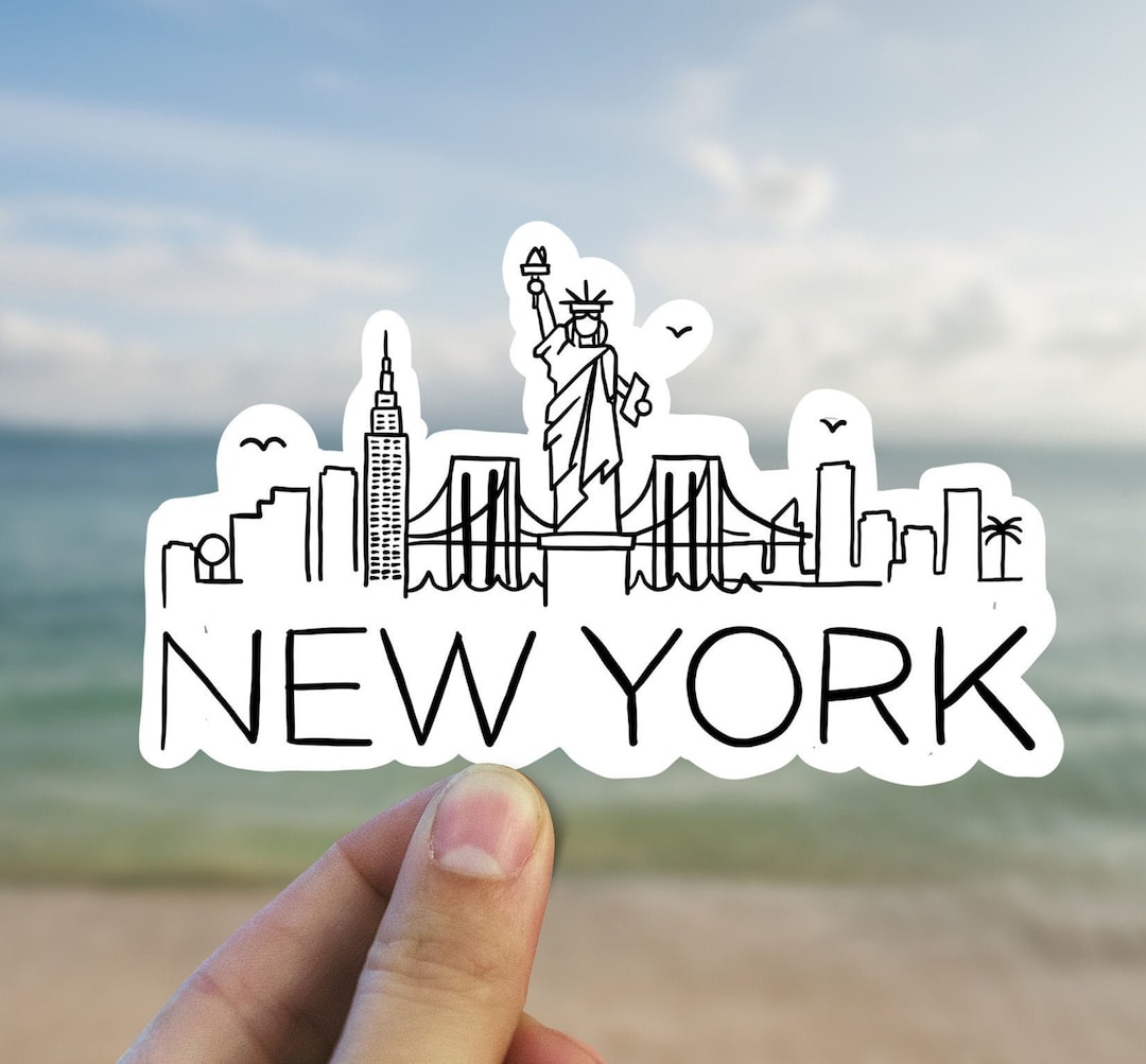 New York Skyline Vinyl Sticker, Manhattan,best Friend Gift, Birthday ...