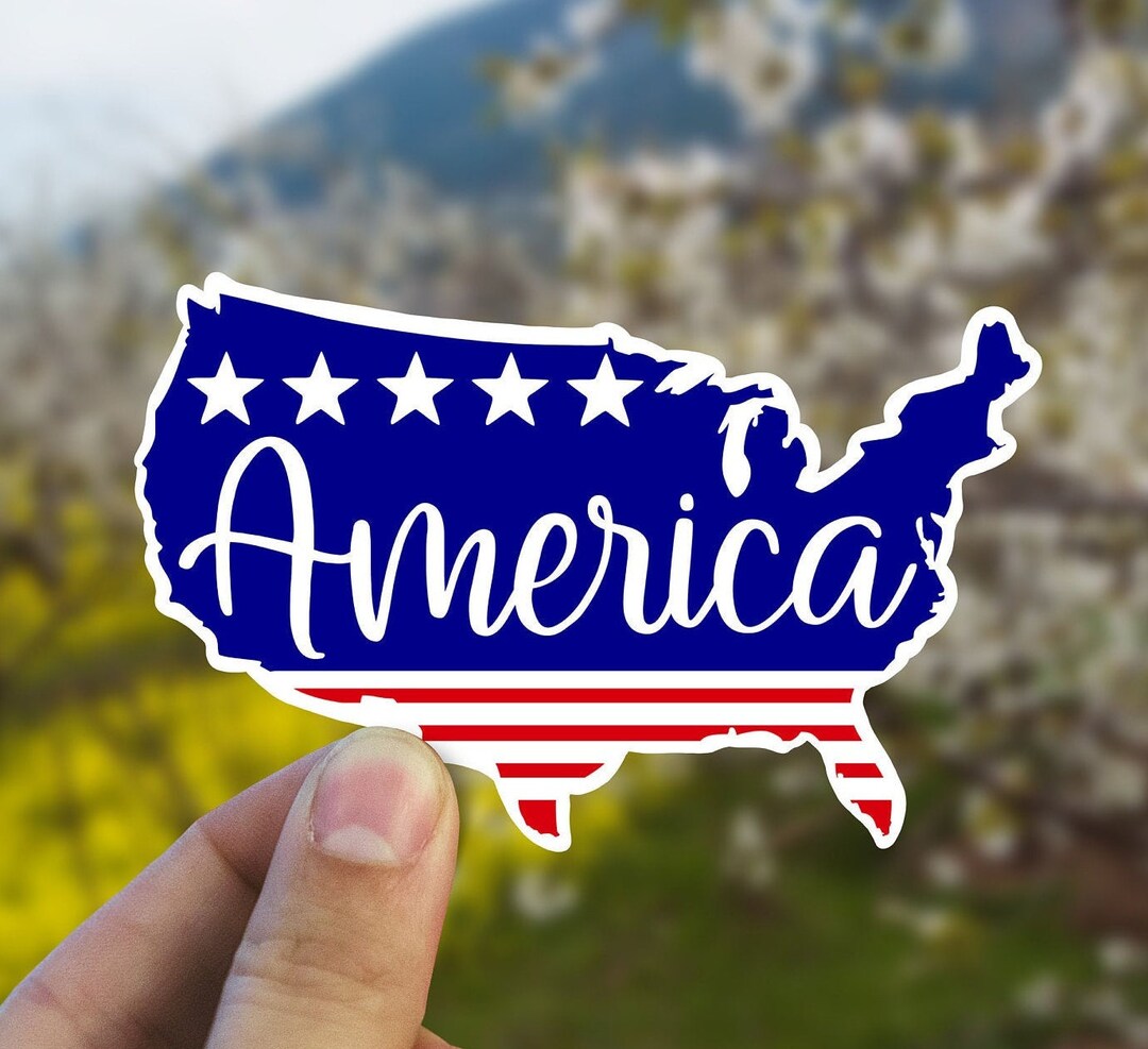 America USA Vinyl Sticker, , Best Friend Gift, Funny Stickers, United ...