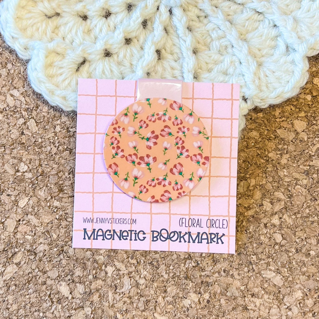 Floral Circle Magnetic Bookmark, Reading Accessory, Dog Bookmark, Book ...