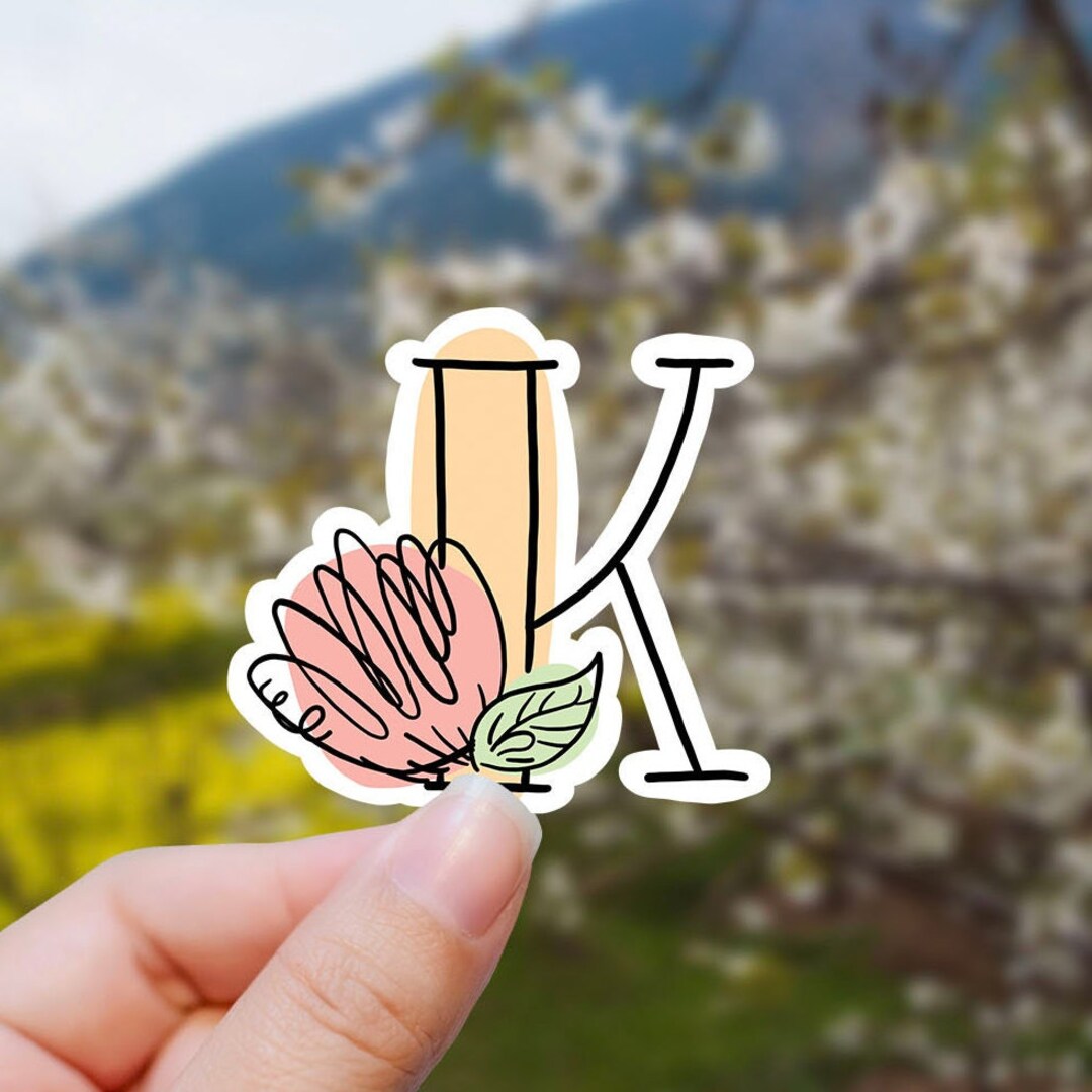 Sketch Lettered K Vinyl Sticker, Monogram, Best Friend Gift, Laptop ...