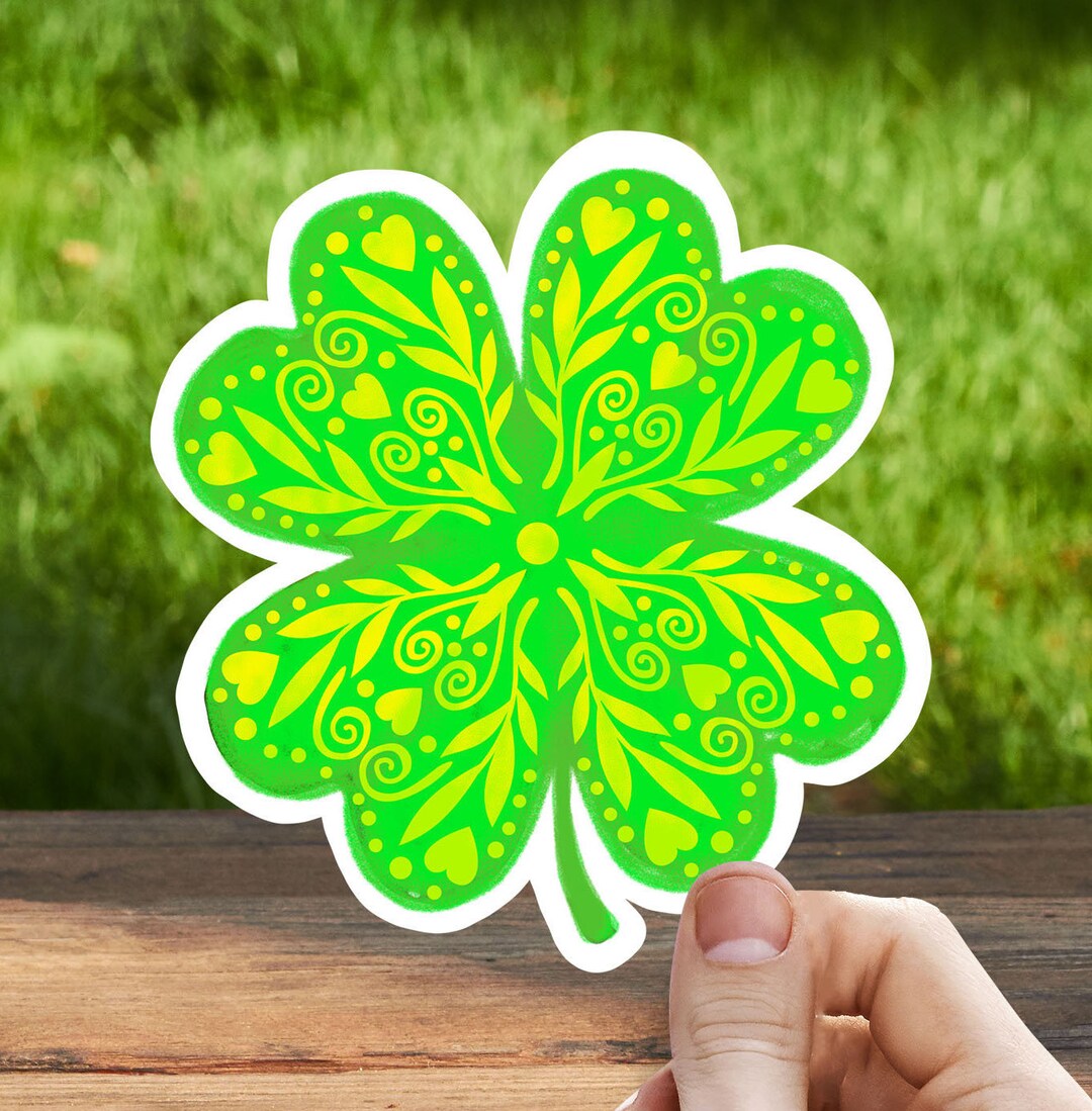 Four Leaf Clover Vinyl Sticker, Best Friend Gift, Small Gift, Laptop ...