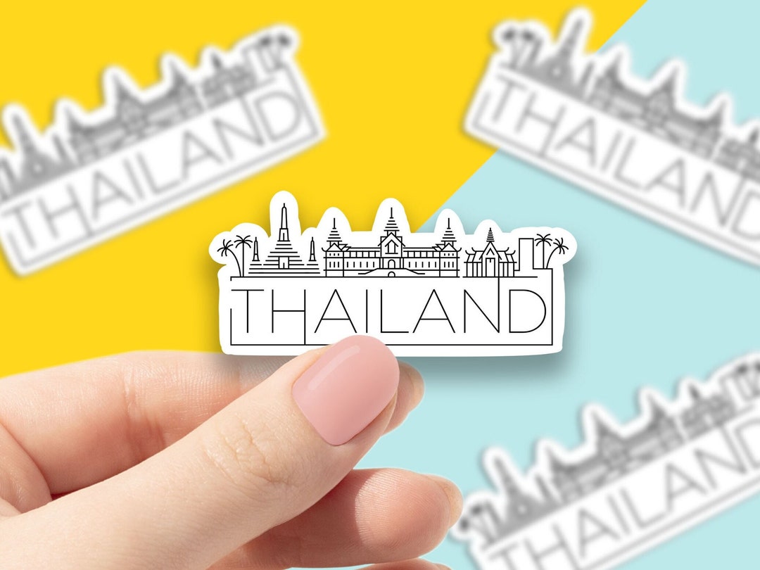 Thailand Skyline Vinyl Sticker, Travel Stickers, Japan, Best Friend ...