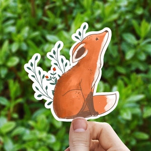 Watercolor Fox Vinyl Sticker Fox Sticker Best Friend Gift - Etsy