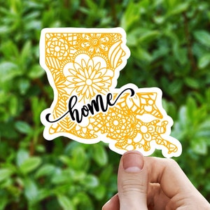 Louisiana Mandala State Home Vinyl Sticker, Waterproof State Sticker ...