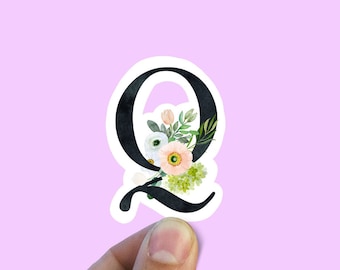Old English Letter Q Initial Vinyl Decal Sticker Diploma Font - Etsy