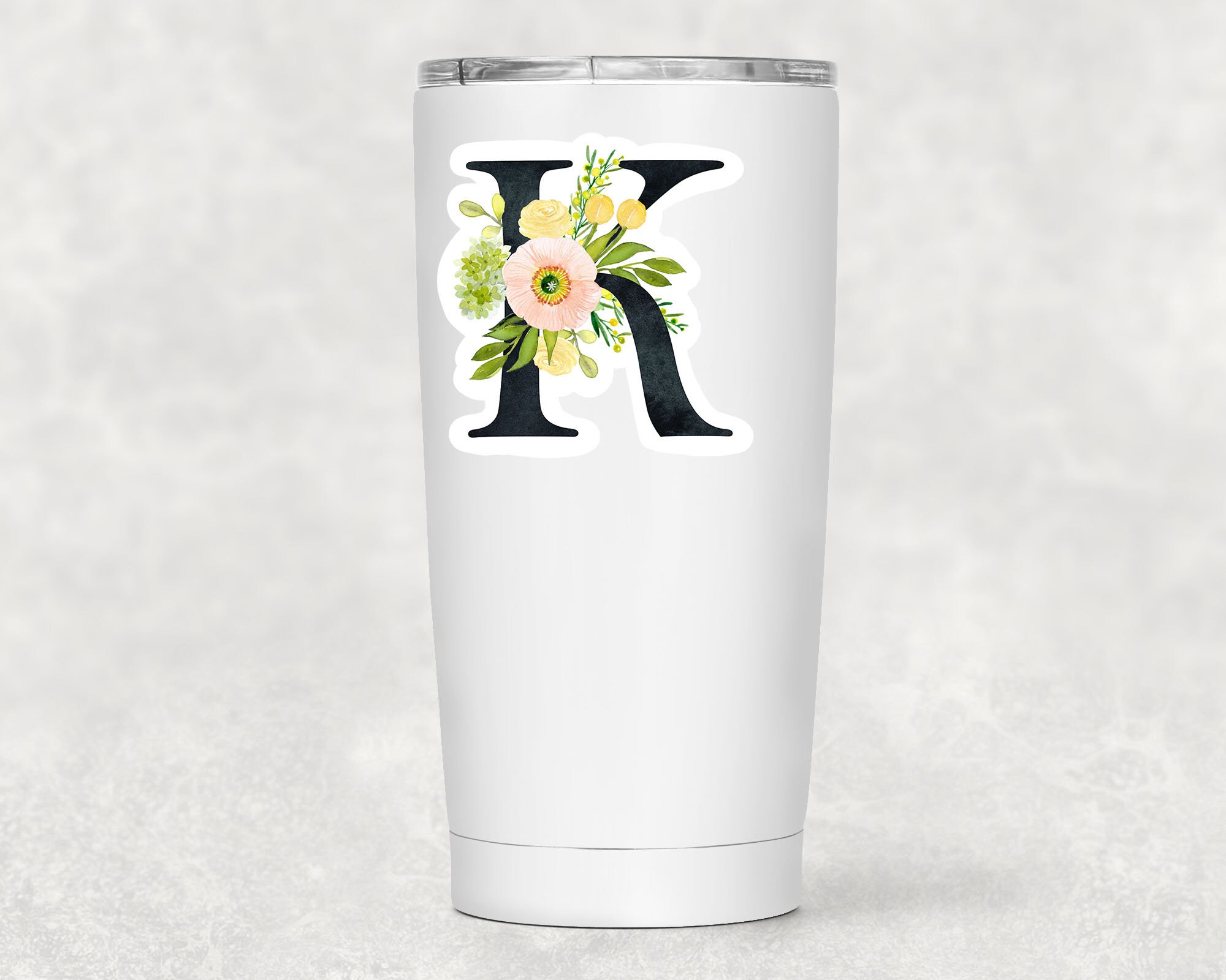 Spring Flower Letter K Vinyl Sticker Monogram Best Friend | Etsy