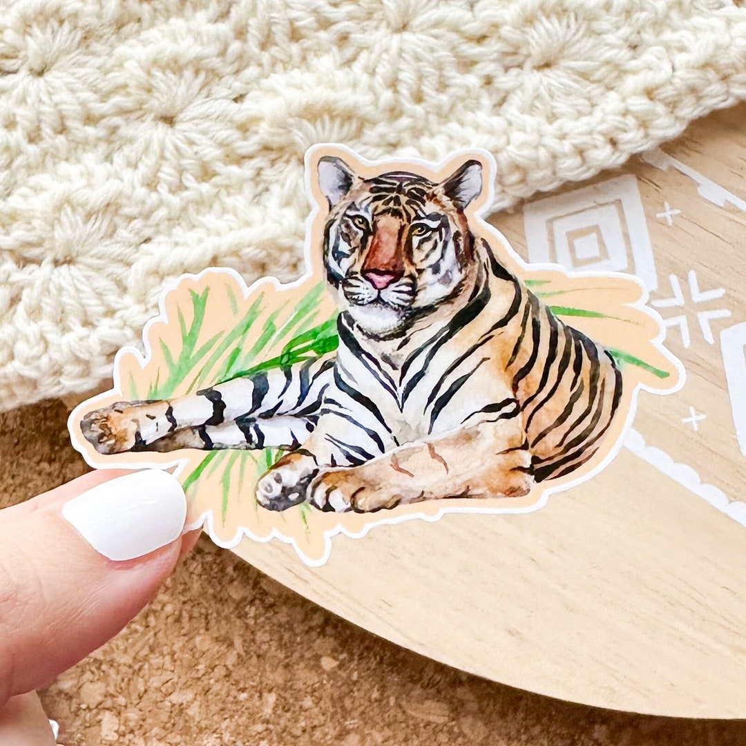 Watercolor Tiger Vinyl Sticker, Elephant Sticker, Best Friend Gift ...