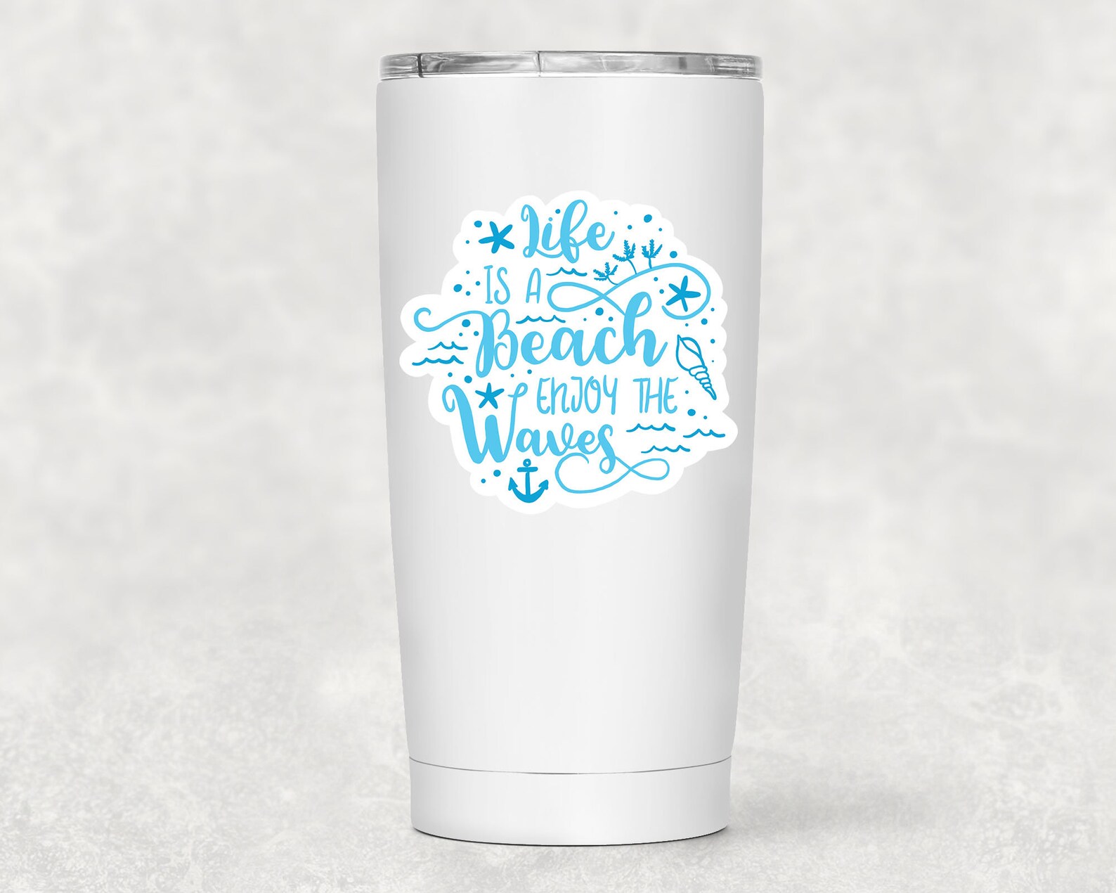 Lifes a beach enjoy the waves vinyl sticker beach stickers | Etsy