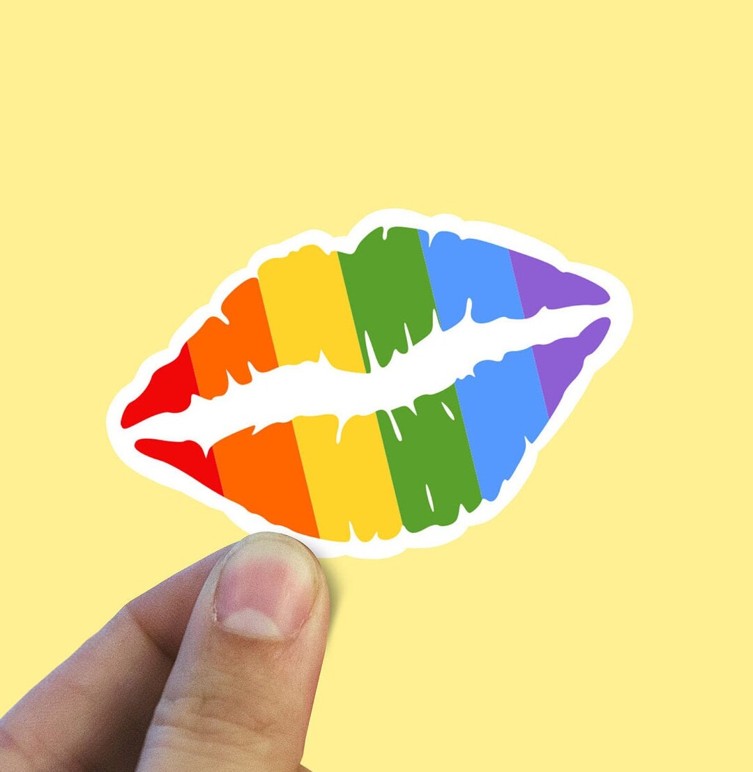 Rainbow Lips Vinyl Sticker, Lgbt, Best Friend Gift, Laptop Stickers ...