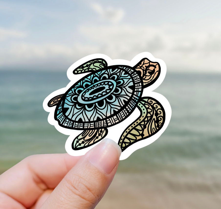 Tangle Turtle Vinyl Sticker Water Bottle Stickers Ocean | Etsy