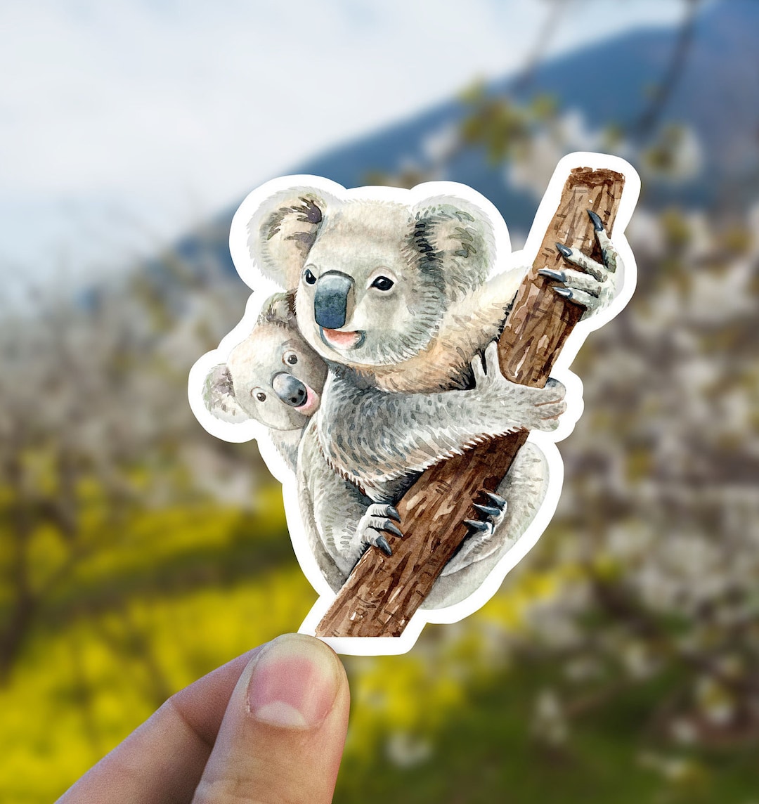 Watercolor Koala Vinyl Sticker, Koala Sticker, Best Friend Gift, Laptop ...