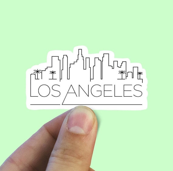 Los Angeles Skyline Vinyl Sticker Travel Stickers - Etsy