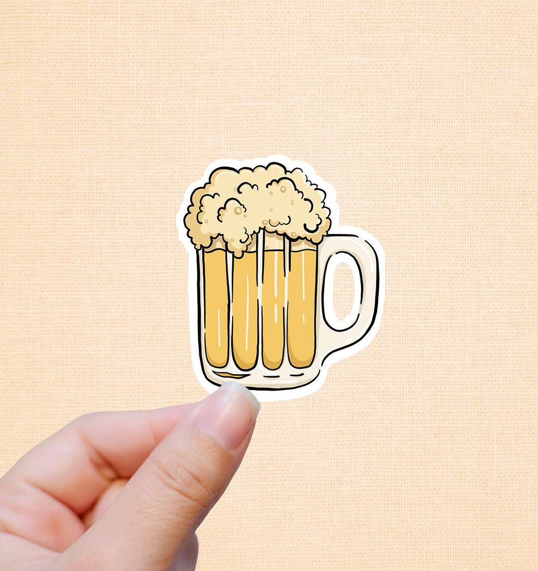 Beer Mug Sticker Vinyl Sticker, Funny Sticker, Gift, Laptop Sticker ...