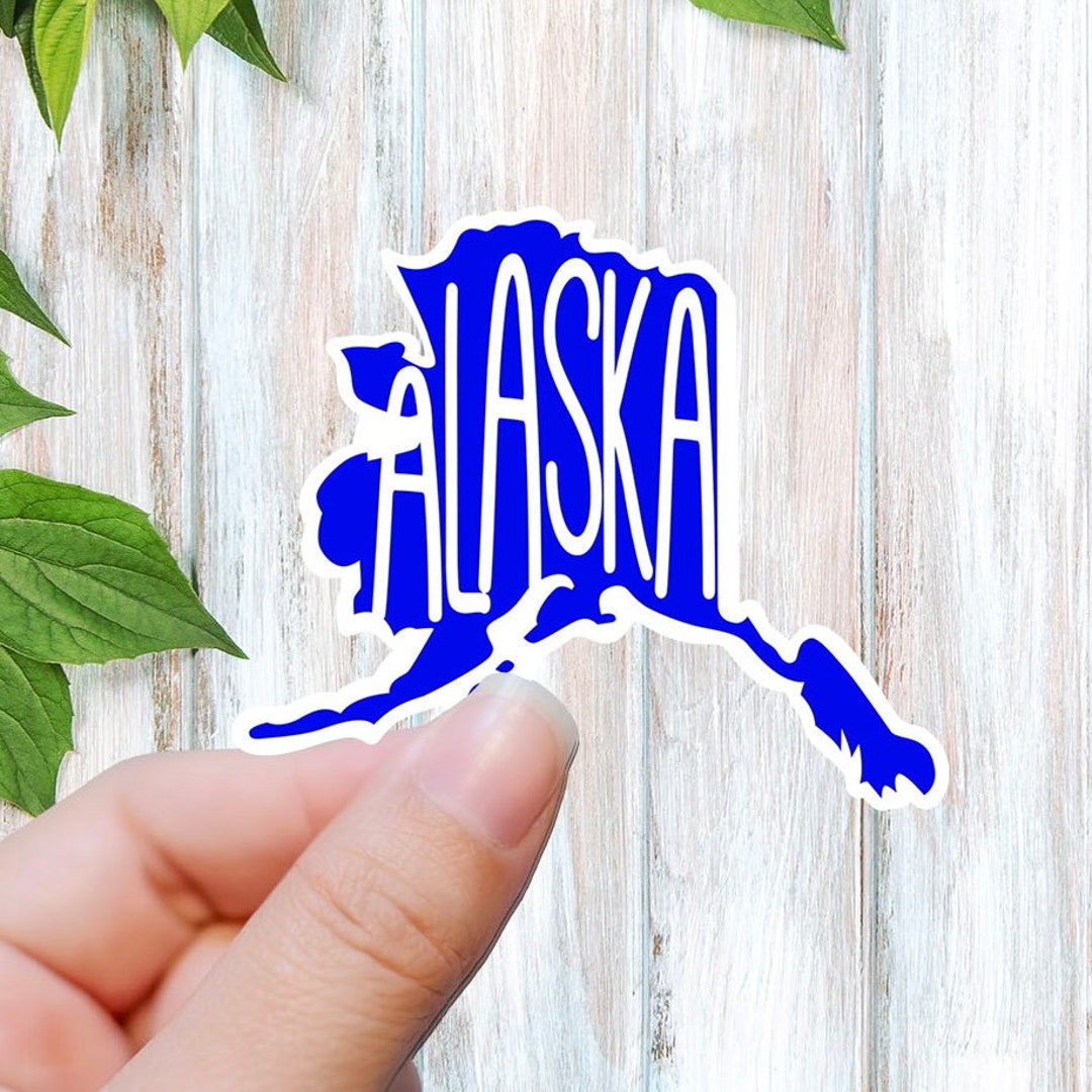 Minimal Alaska Vinyl Sticker, Custom Stickers, Alaska, Travel Sticker ...