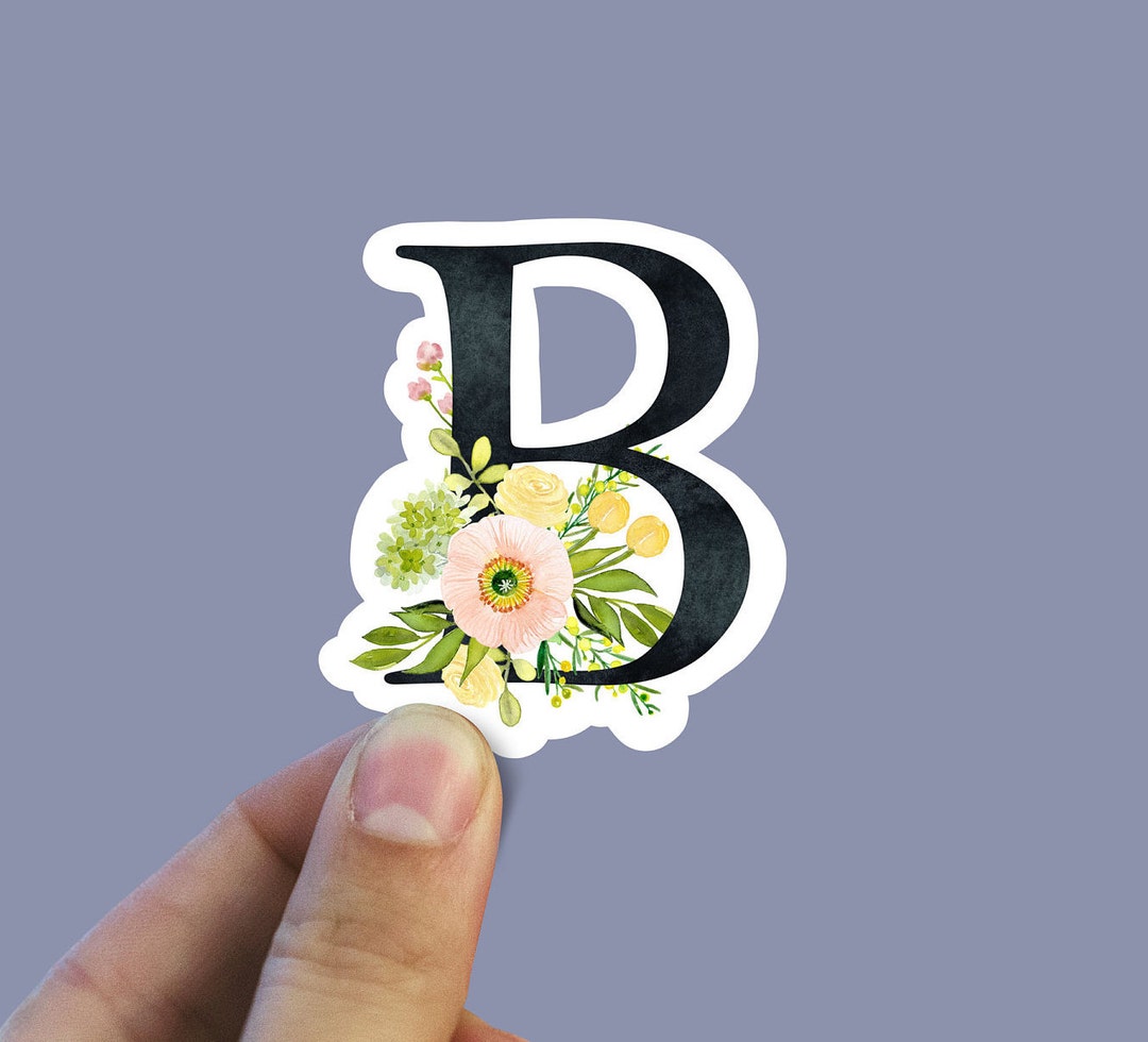 Spring Flower Letter B Vinyl Sticker, Monogram, Best Friend Gift ...