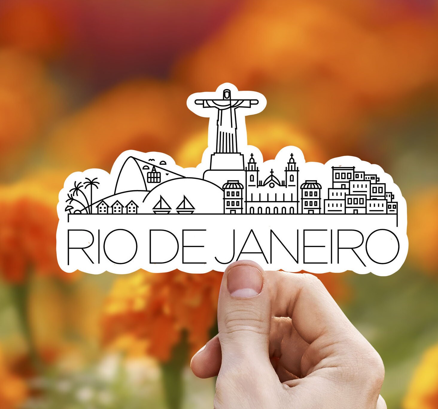 Rio De Janeiro Skyline Vinyl Sticker, Brazil, Best Friend Gift ...