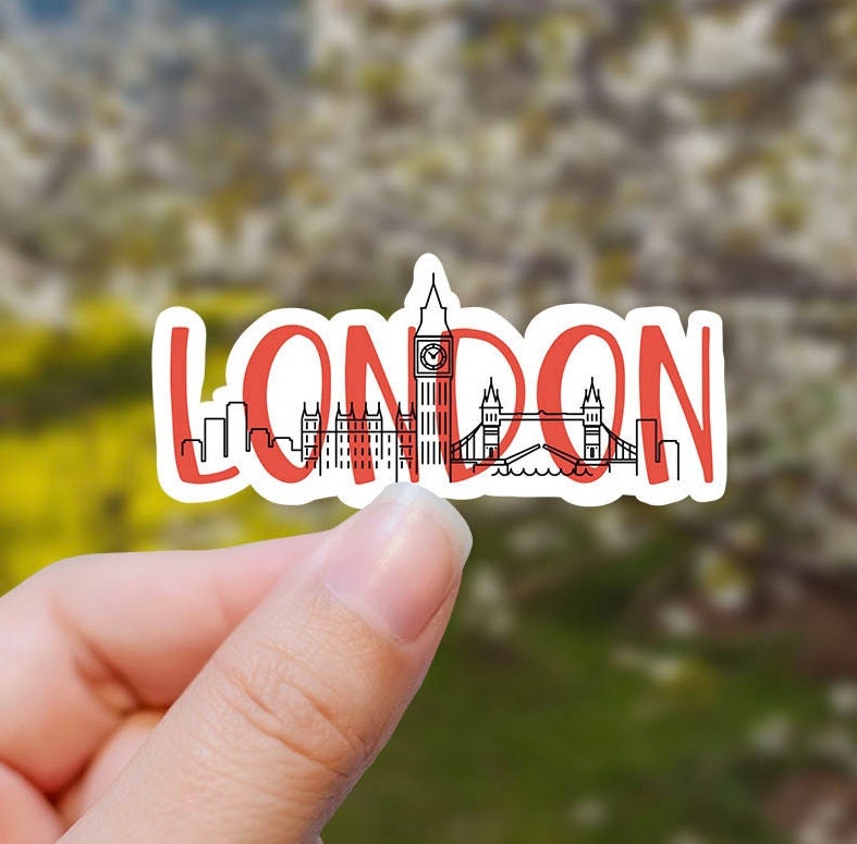 Colorful London Skyline Vinyl Sticker Travel Stickers - Etsy