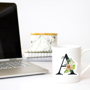 Spring Flower Letter A Vinyl Sticker, Monogram, Best Friend Gift ...