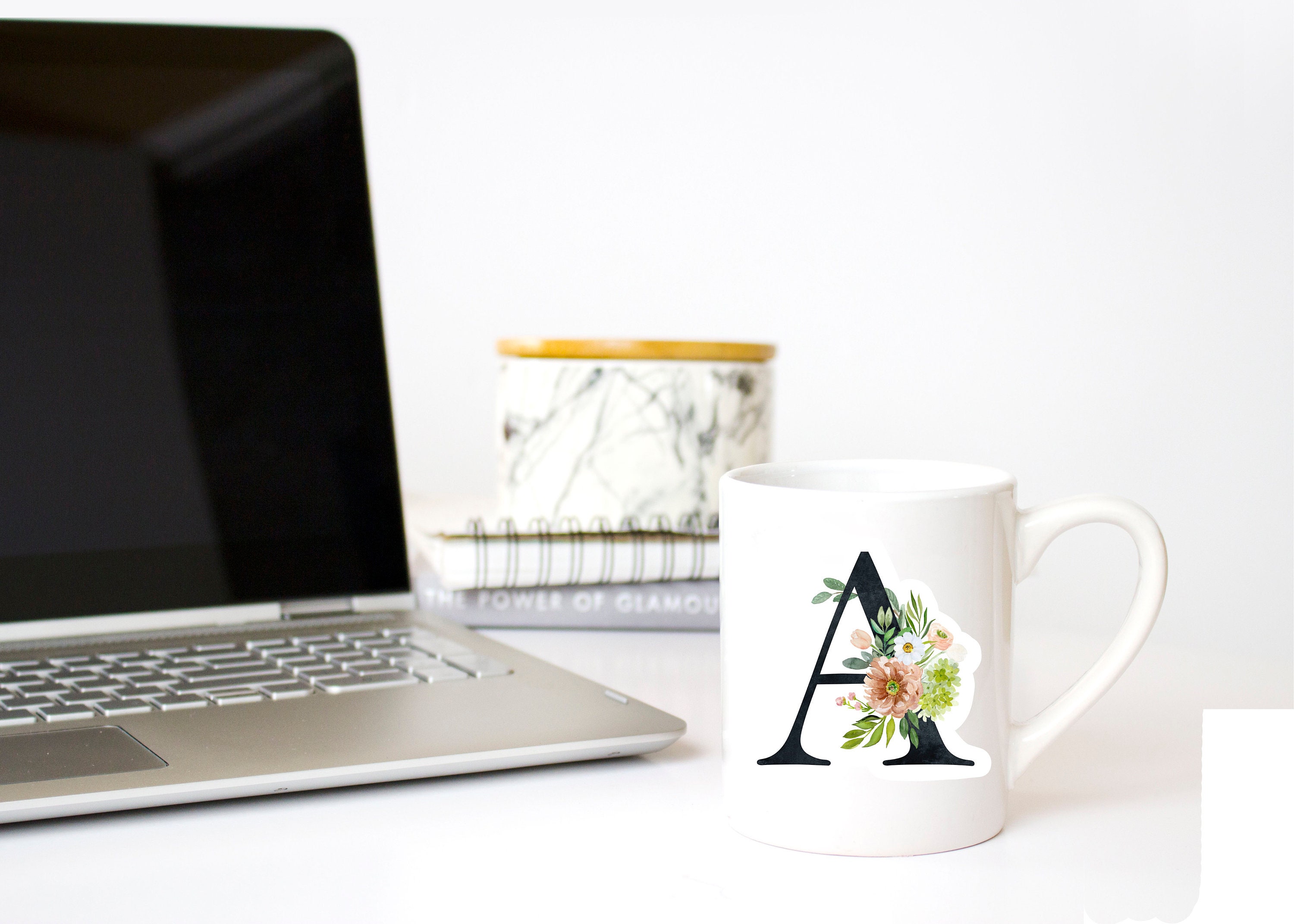 Spring Flower Letter A Vinyl Sticker Monogram Best Friend | Etsy