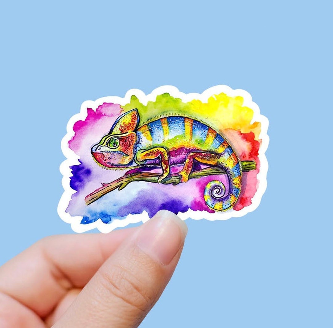 Colorful Chameleons Vinyl Sticker, Custom Stickers, Best Friend Gift ...