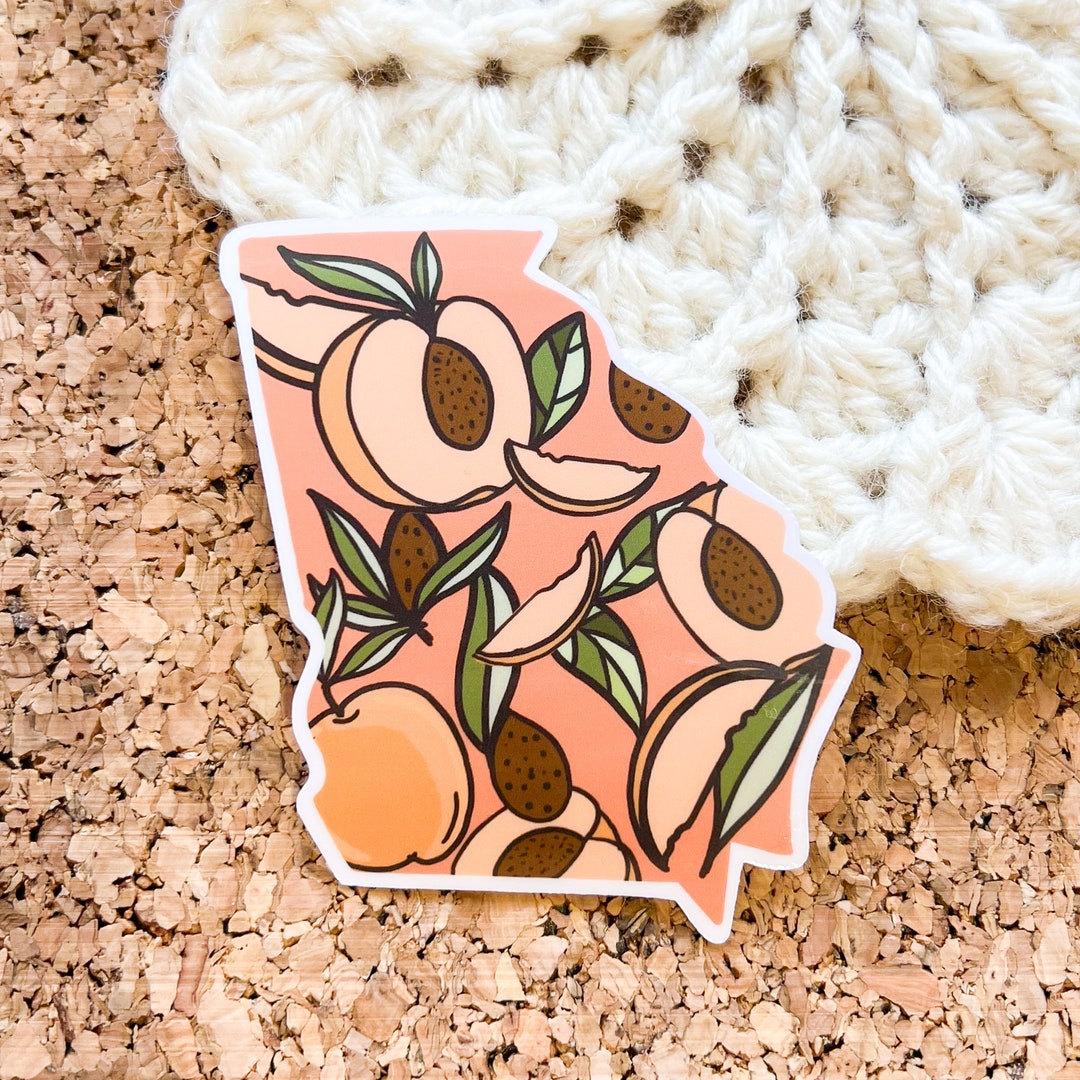 Georgia a Peach Sticker, Texas Decal, Waterproof State Sticker, Travel ...