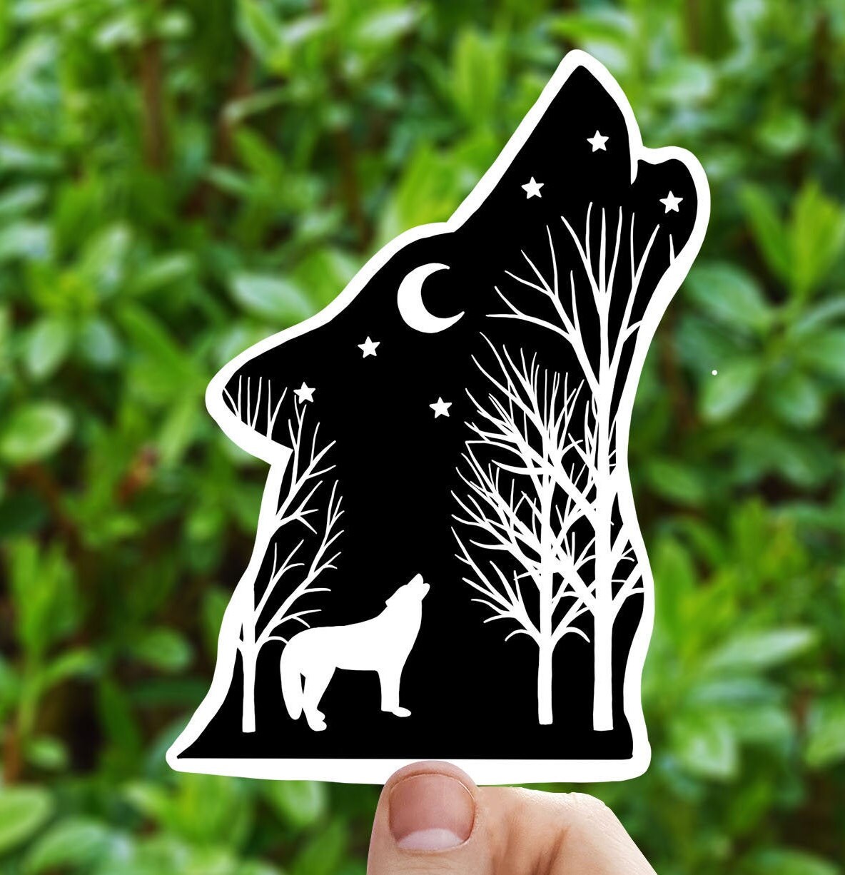 Howling Wolf Vinyl Sticker Wolf Decal Laptop Sticker | Etsy