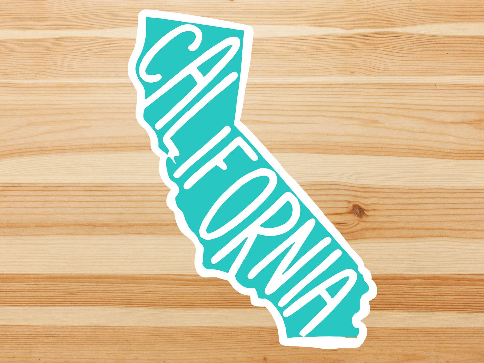 Minimal California State Vinyl Sticker, Custom Stickers, California ...