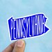 Minimal Pennsylvania State Vinyl Sticker, Custom Stickers, Pennsylvania ...