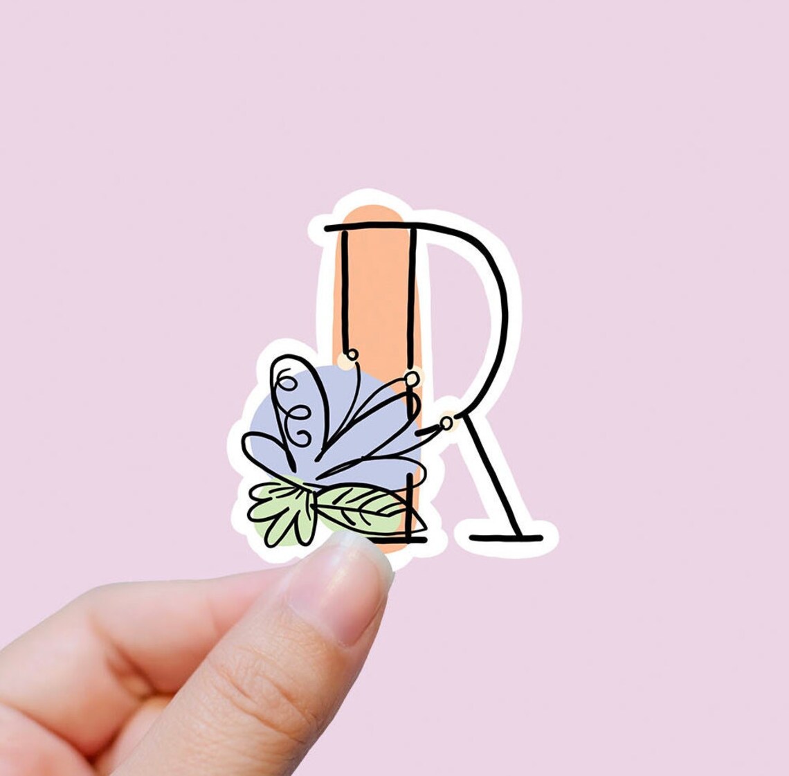 Sketch Lettered R Vinyl Sticker Monogram Best Friend Gift - Etsy