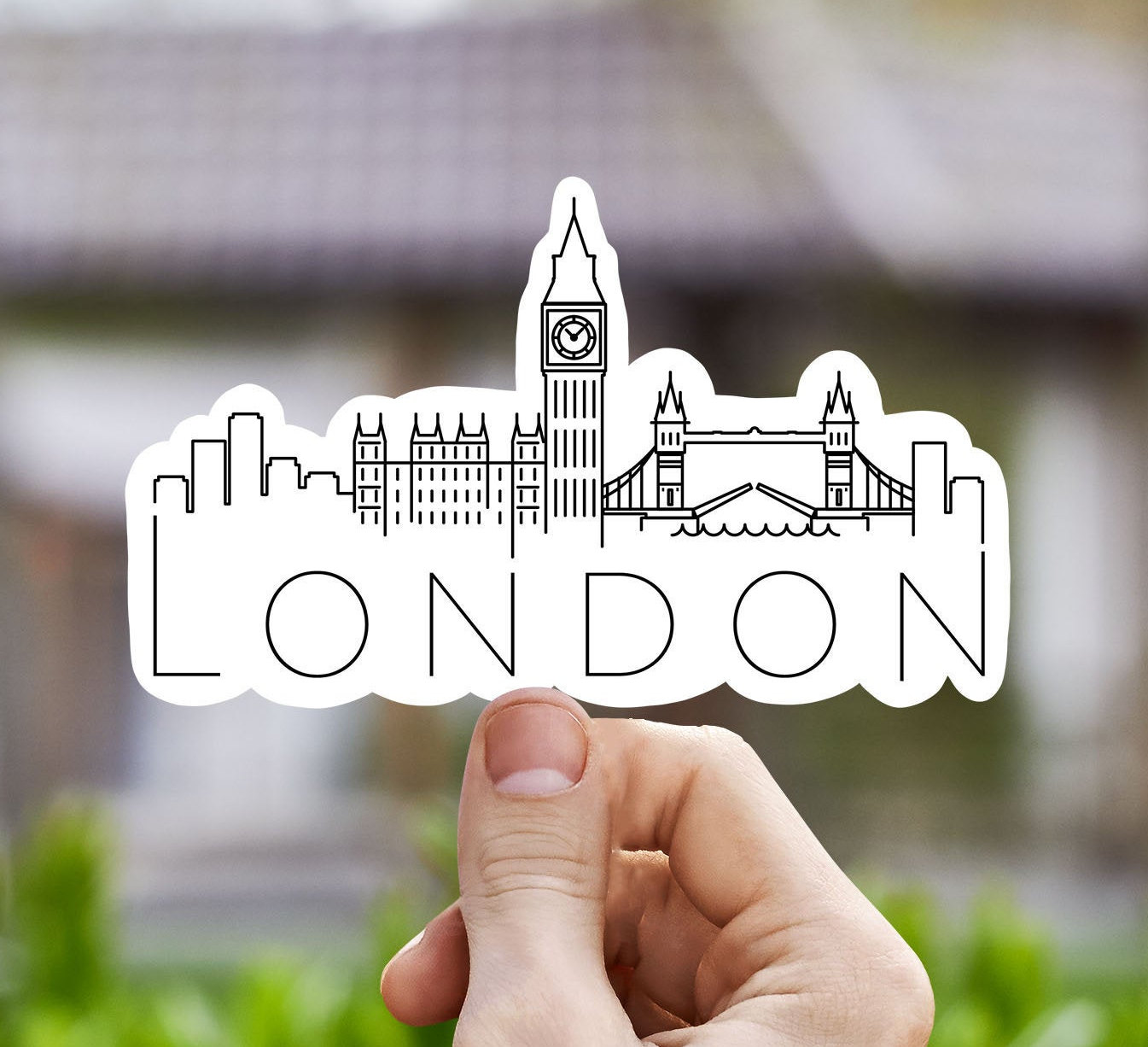 London Skyline Vinyl Sticker, Travel Stickers, Britain, Best Friend ...