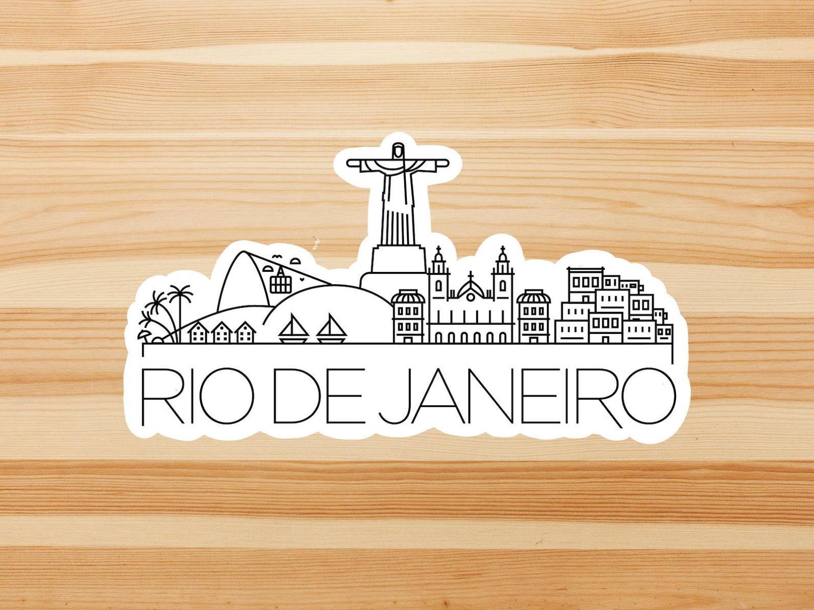 Rio De Janeiro Skyline Vinyl Sticker, Brazil, Best Friend Gift ...