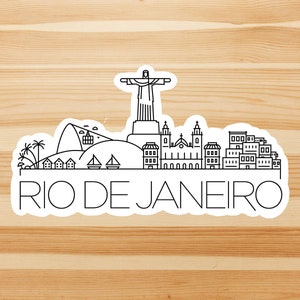 Rio De Janeiro Skyline Vinyl Sticker, Brazil, Best Friend Gift ...