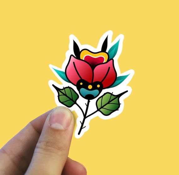 Tattoo Flower Stem Vinyl Sticker Best Friend Gift Fine Art | Etsy