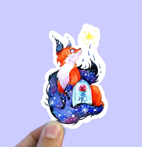 The Fox and the Rose Vinyl Sticker Fox Sticker Best Friend | Etsy