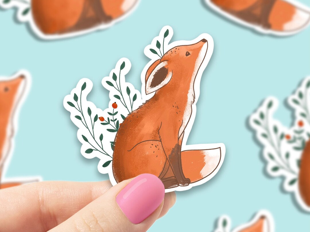Watercolor Fox Vinyl Sticker, Fox Sticker, Best Friend Gift, Laptop ...
