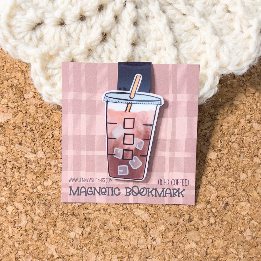 Iced Coffee Magnetic Bookmark, Reading Accessory, Unique Bookmark, Cute ...