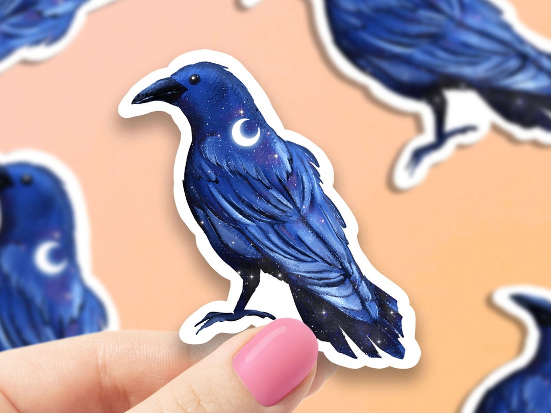Night Raven Vinyl Sticker, Bird Stickers, Tumbler Decals, , Laptop ...