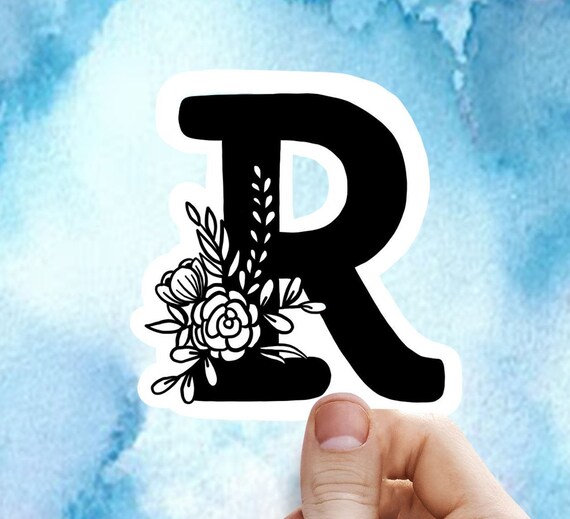 Letter R Flower Vinyl Sticker Monogram Best Friend Gift - Etsy