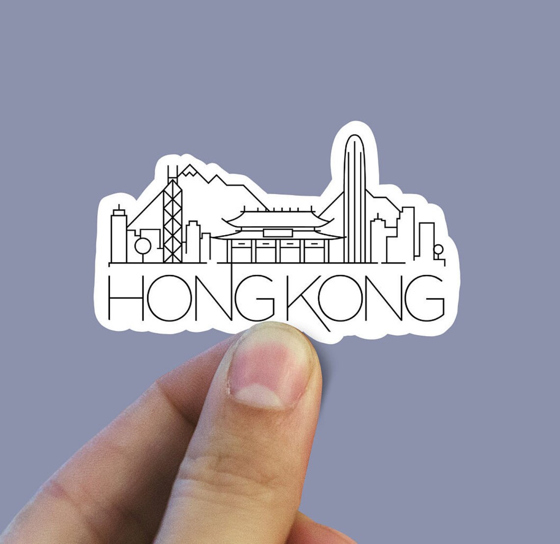 Hong Kong Skyline Vinyl Sticker Travel Stickers China Best - Etsy