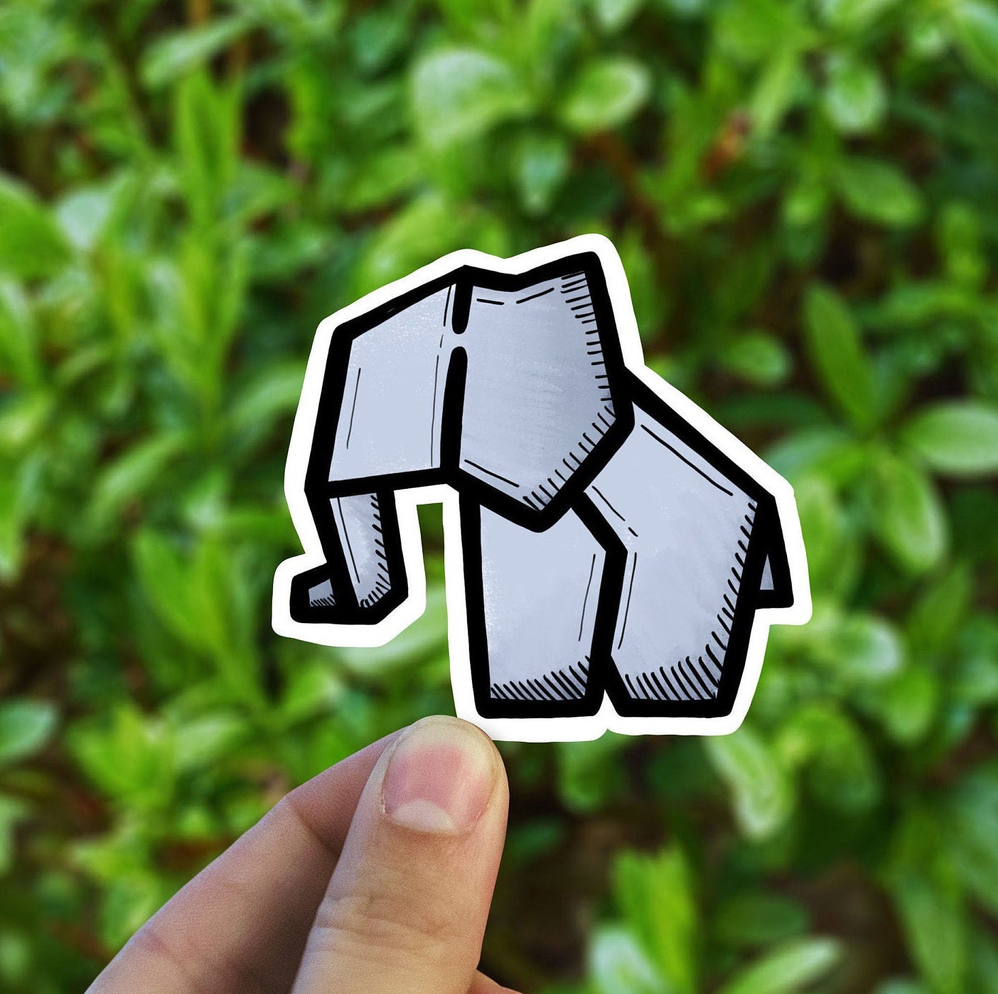 Elephant origami vinyl Sticker origami elephants water | Etsy