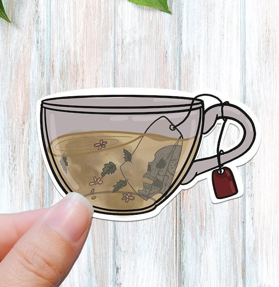 Skull Tea Vinyl Sticker Skulls Tea Decals Best Friend Gift - Etsy