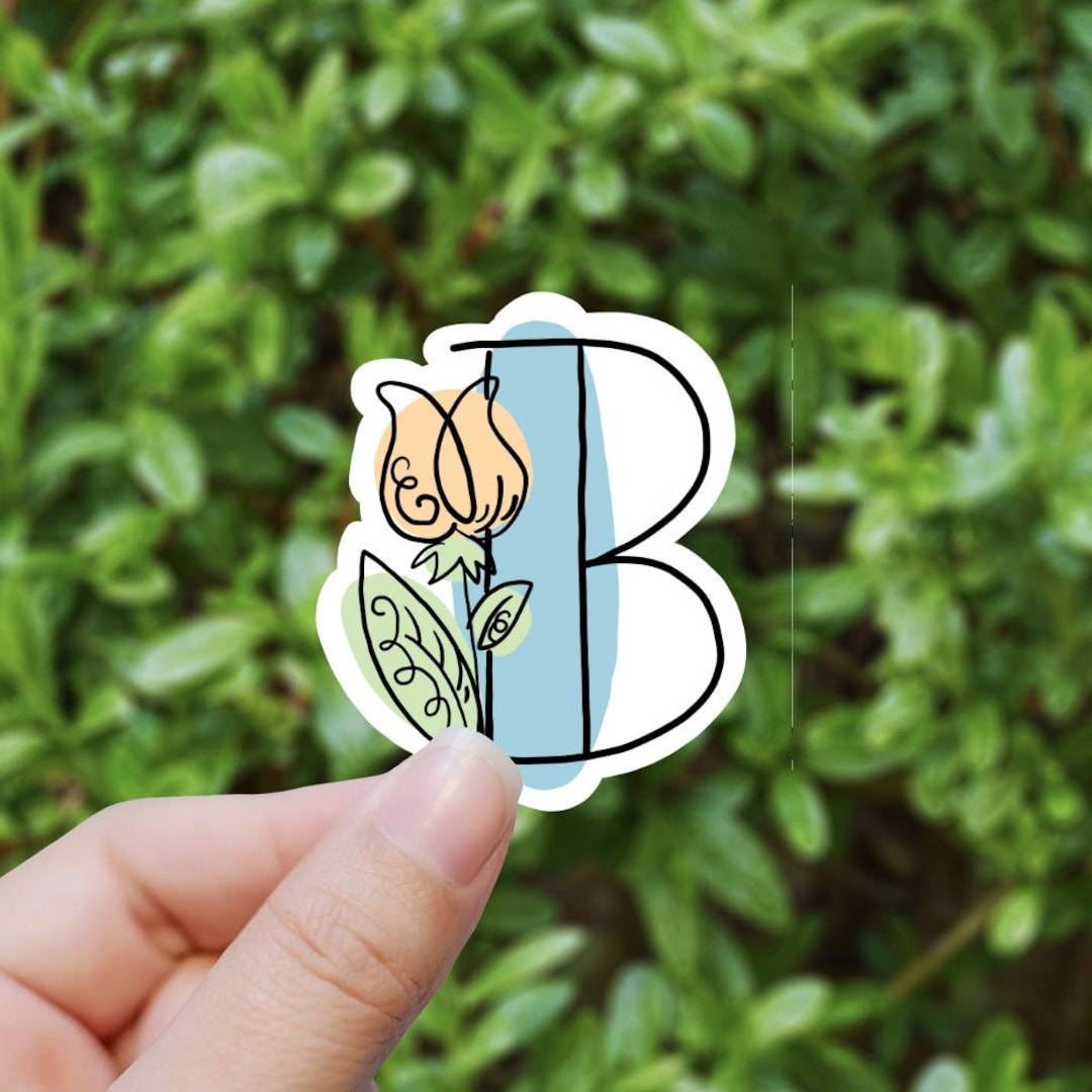 Sketch Lettered B Vinyl Sticker, Monogram, Best Friend Gift, Laptop ...