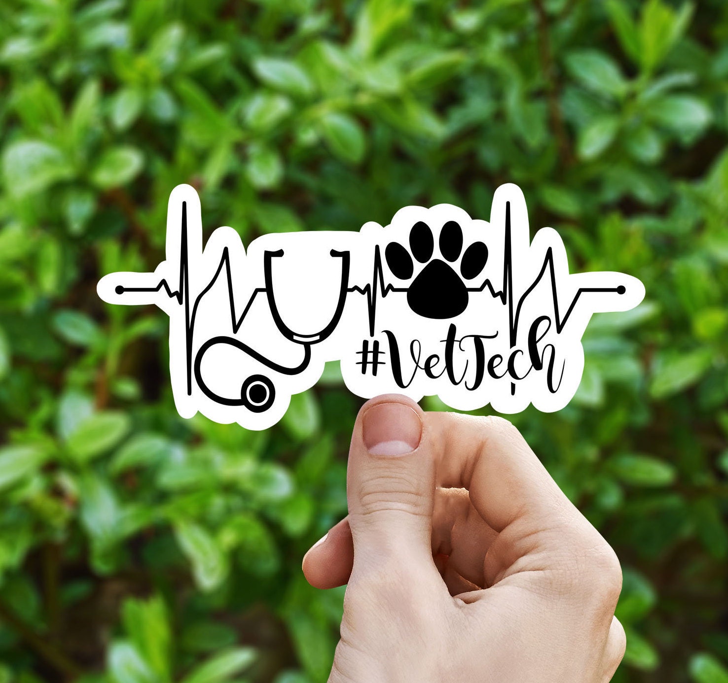 Vet Tech Heart Line Vinyl Sticker Nurse Sticker Best Friend - Etsy