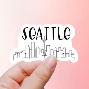 Stylized Seattle Skyline Vinyl Sticker, Washington State, Best Friend ...