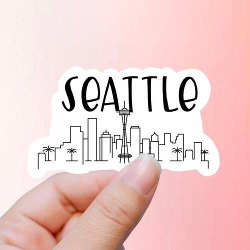 Colorful Seattle Skyline Vinyl Sticker Washington State Best - Etsy